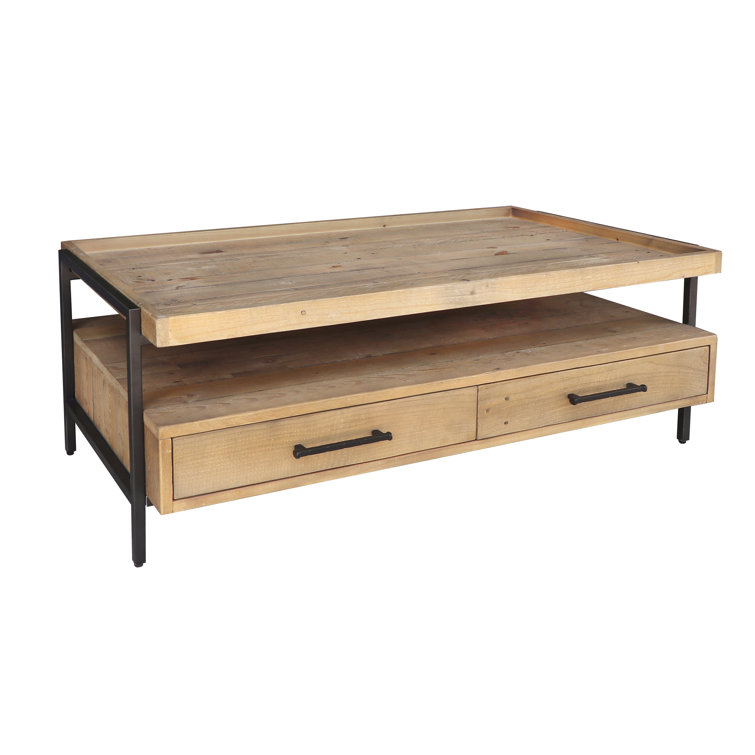 Union Rustic Alkaios Solid Wood Coffee Table with Storage | Wayfair.co.uk