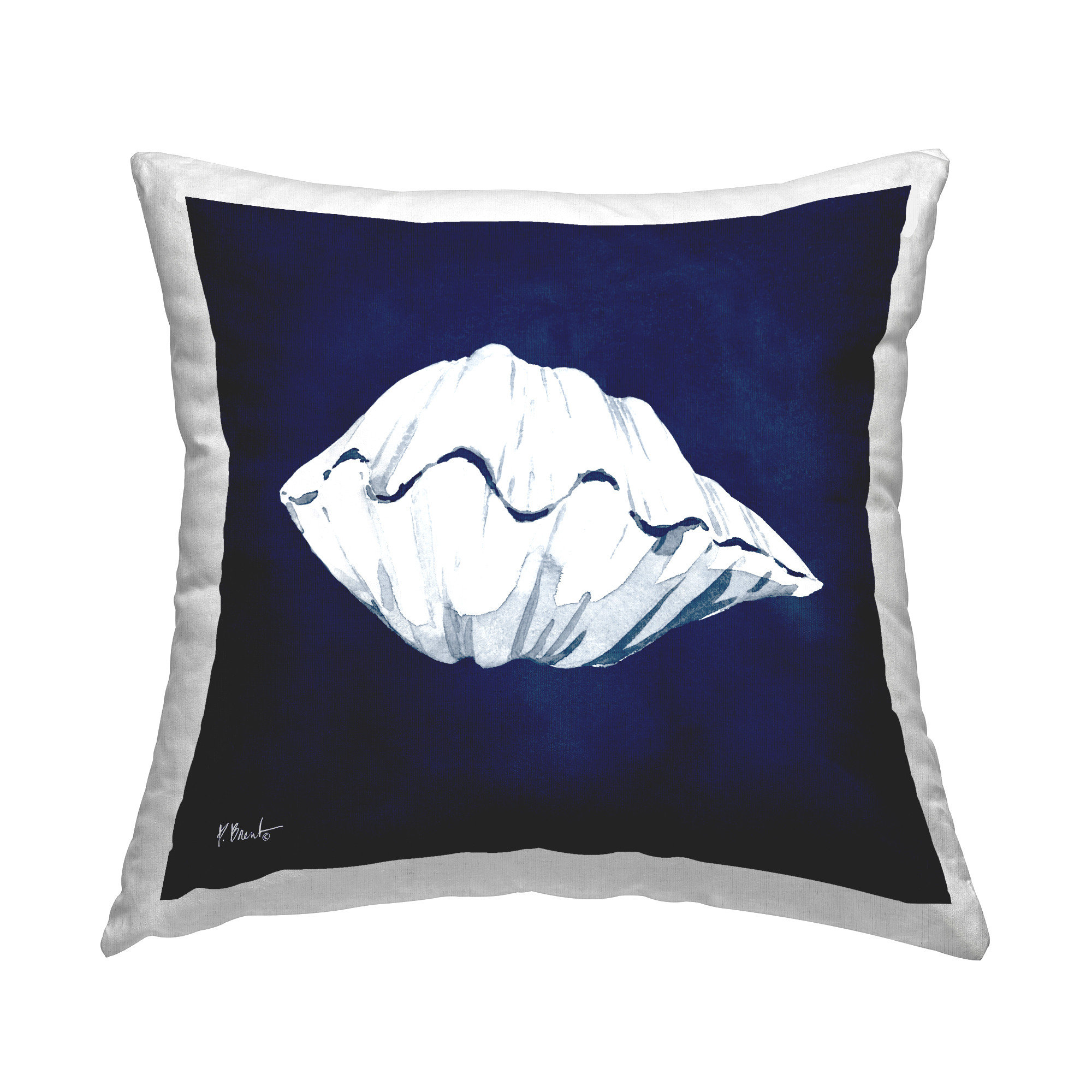 Stupell Industries Aquatic Blue Clam Shell Ocean Life Printed Throw ...