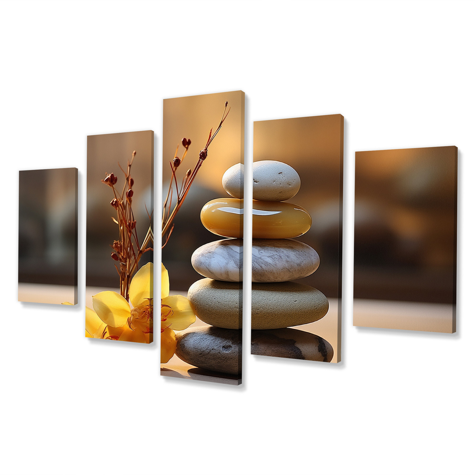 Design Art Zen Serenity Cairn Sculpture Balance II - Spiritual Stone ...