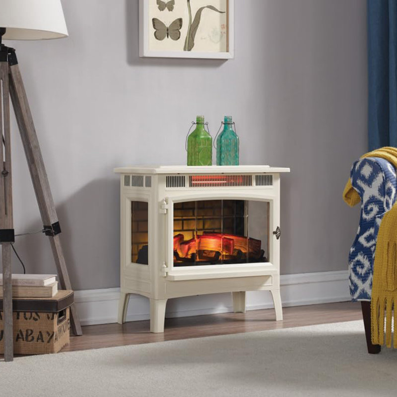 VASAGLE 24"W Electric Infrared Quartz Fireplace Stove with 3D Flame ...