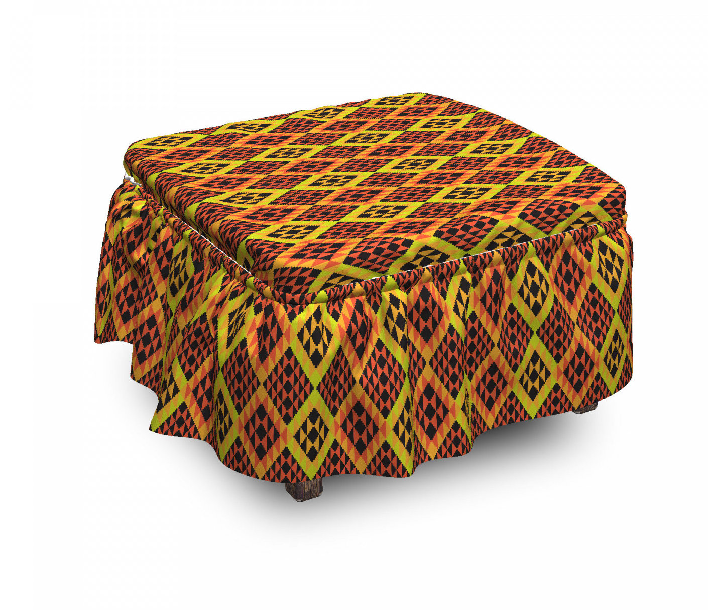 East Urban Home Peruvian Rhombus Ottoman Slipcover | Wayfair