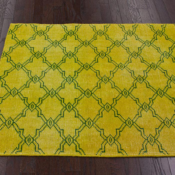 nuLOOM Vintage Over Dyed Moroccan Trellis Hand-Knotted Yellow Area Rug ...