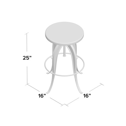 17 Stories Grigor Swivel Solid Wood Adjustable Height Stool & Reviews ...