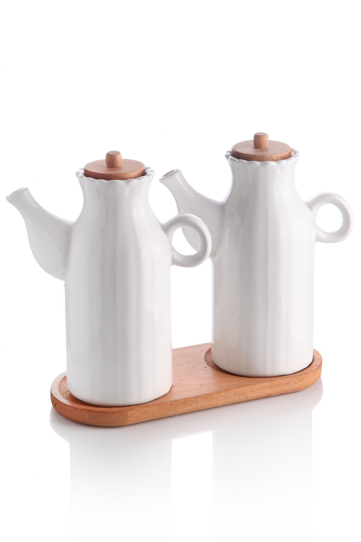 East Urban Home Ahmer Porcelain China Oil & Vinegar Cruet Set | Wayfair