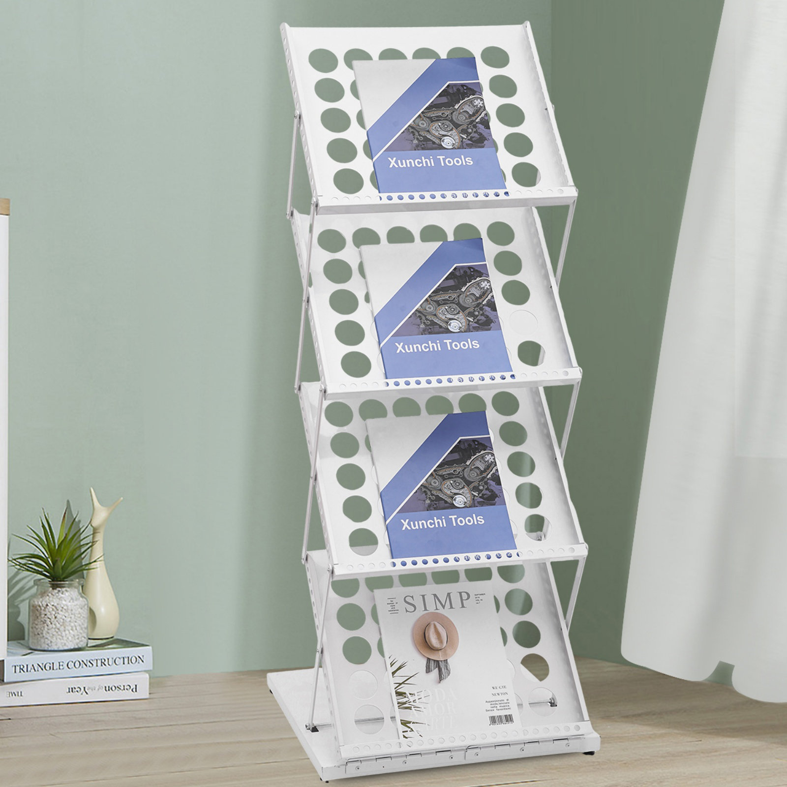 Rebrilliant Marivic Metal Free Standing Magazine Rack | Wayfair