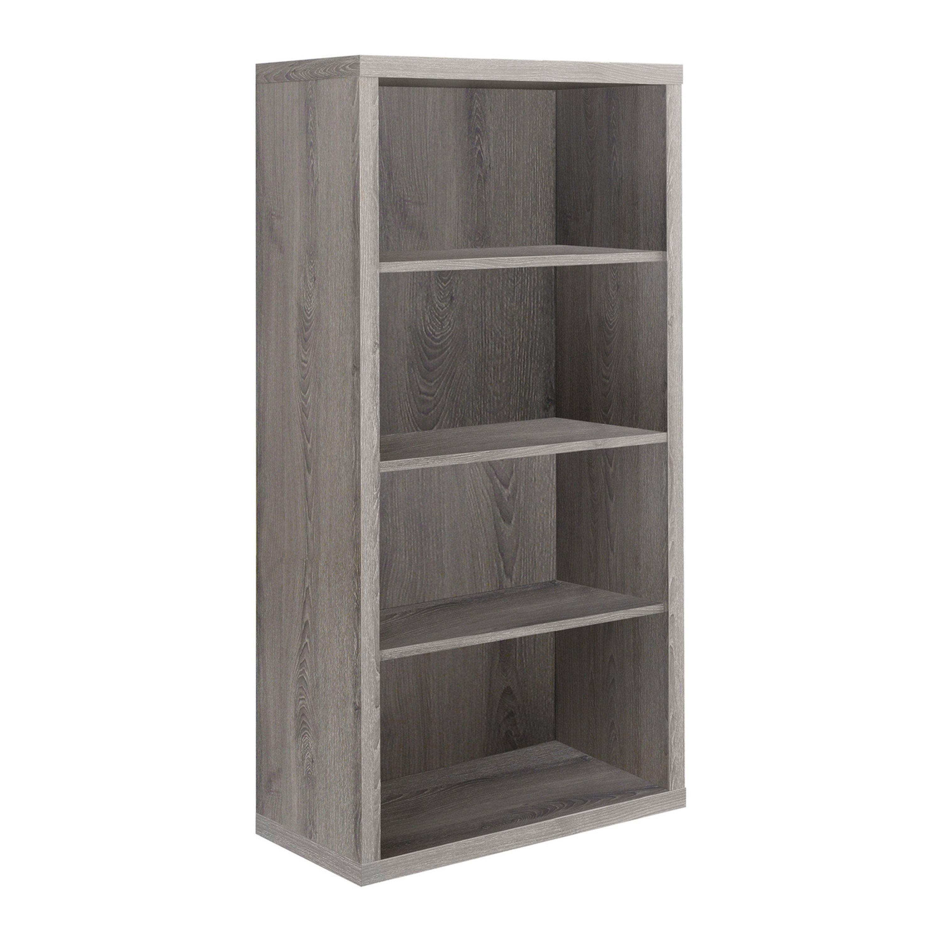 Benjara Meny 48 Inch Bookcase, 4 Wide Display Shelves, Plinth Base ...