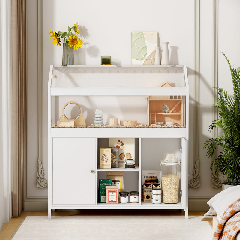 Ivy Bronx Large Hamster Cage with Storage Cabinet, 39.5“ Hamster Cages ...