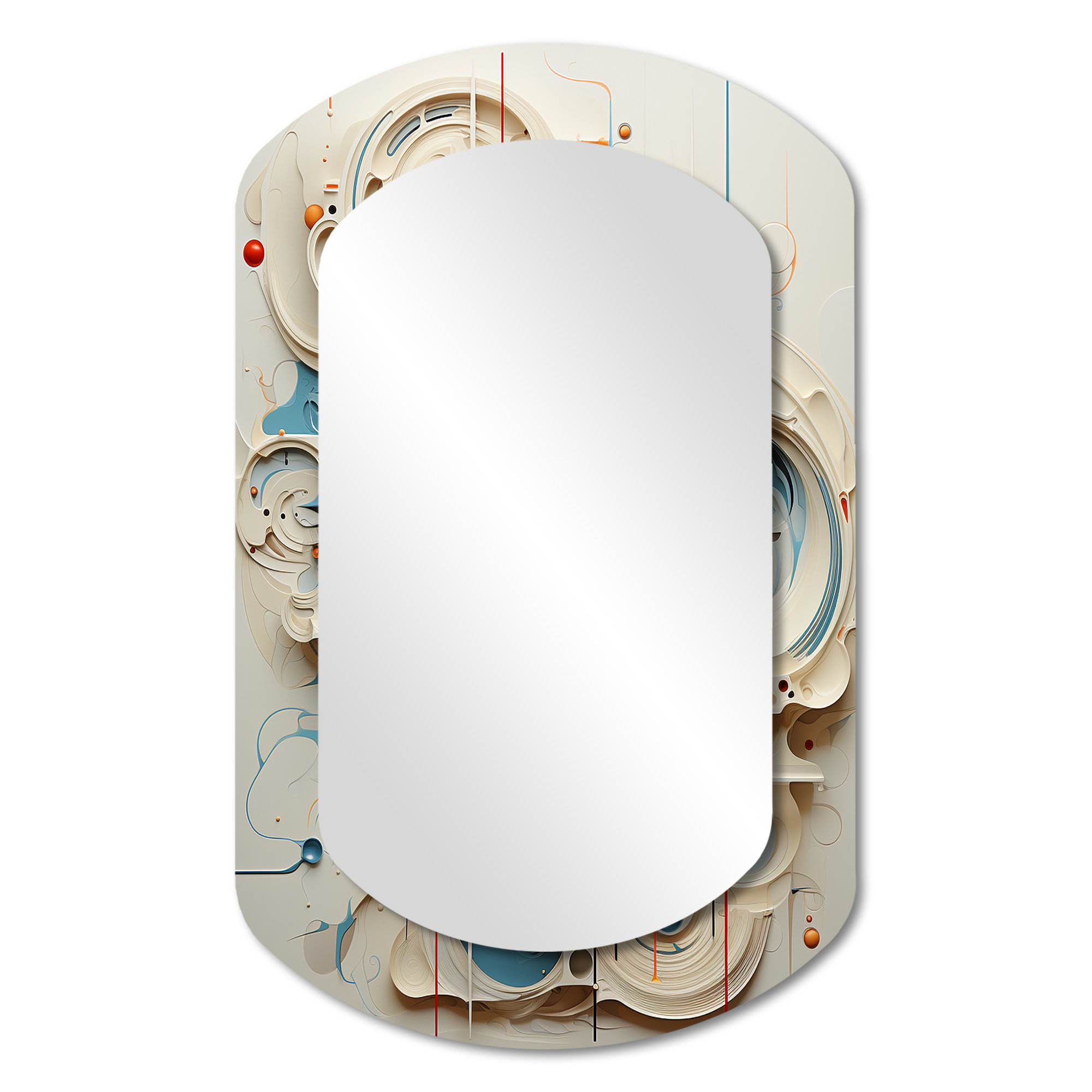 Ivy Bronx Espino Intricate Abstraction Beige Shapes II - Shapes Cylinder Decorative Mirror ...