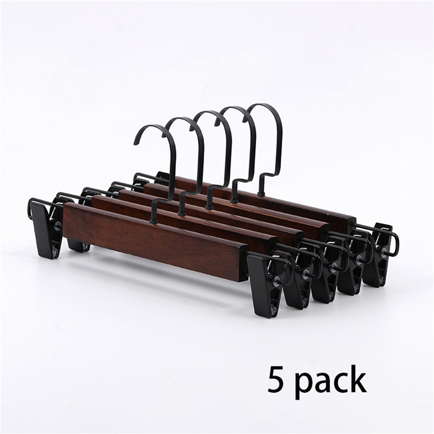 Rebrilliant Solid Wood Pants Hanger with Clips | Wayfair