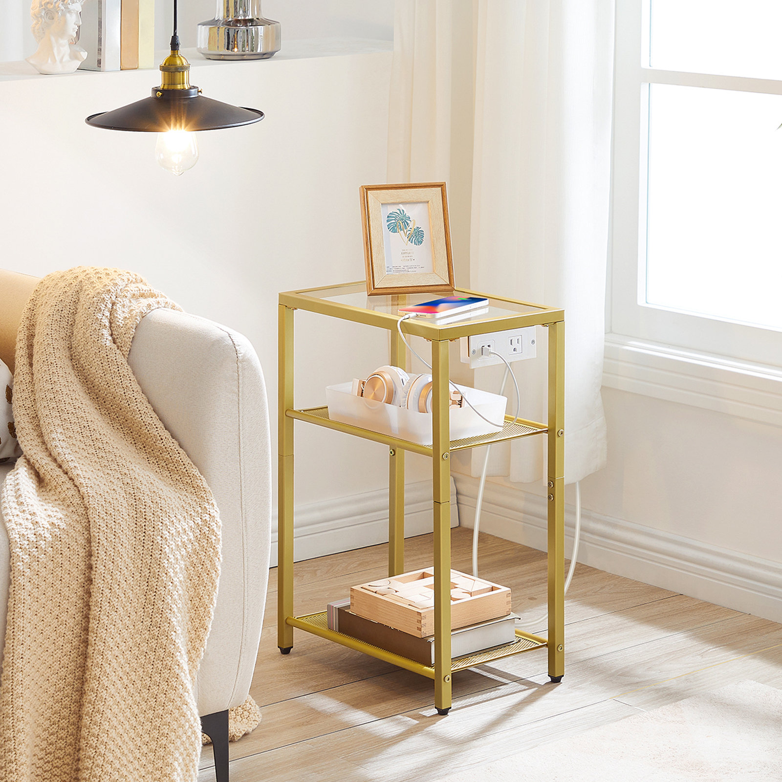 Mercer41 22.8" End Table with Built-In Outlets & Reviews - Wayfair Canada