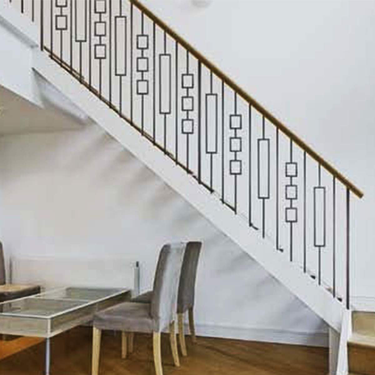 BTERAZ Triple Rectangle Stair Iron Balusters | Wayfair