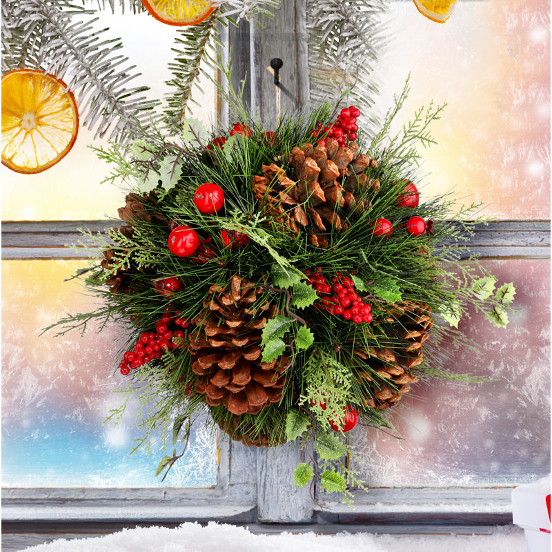Regency International Holly, Berries, and Pinecones Kissing Ball ...