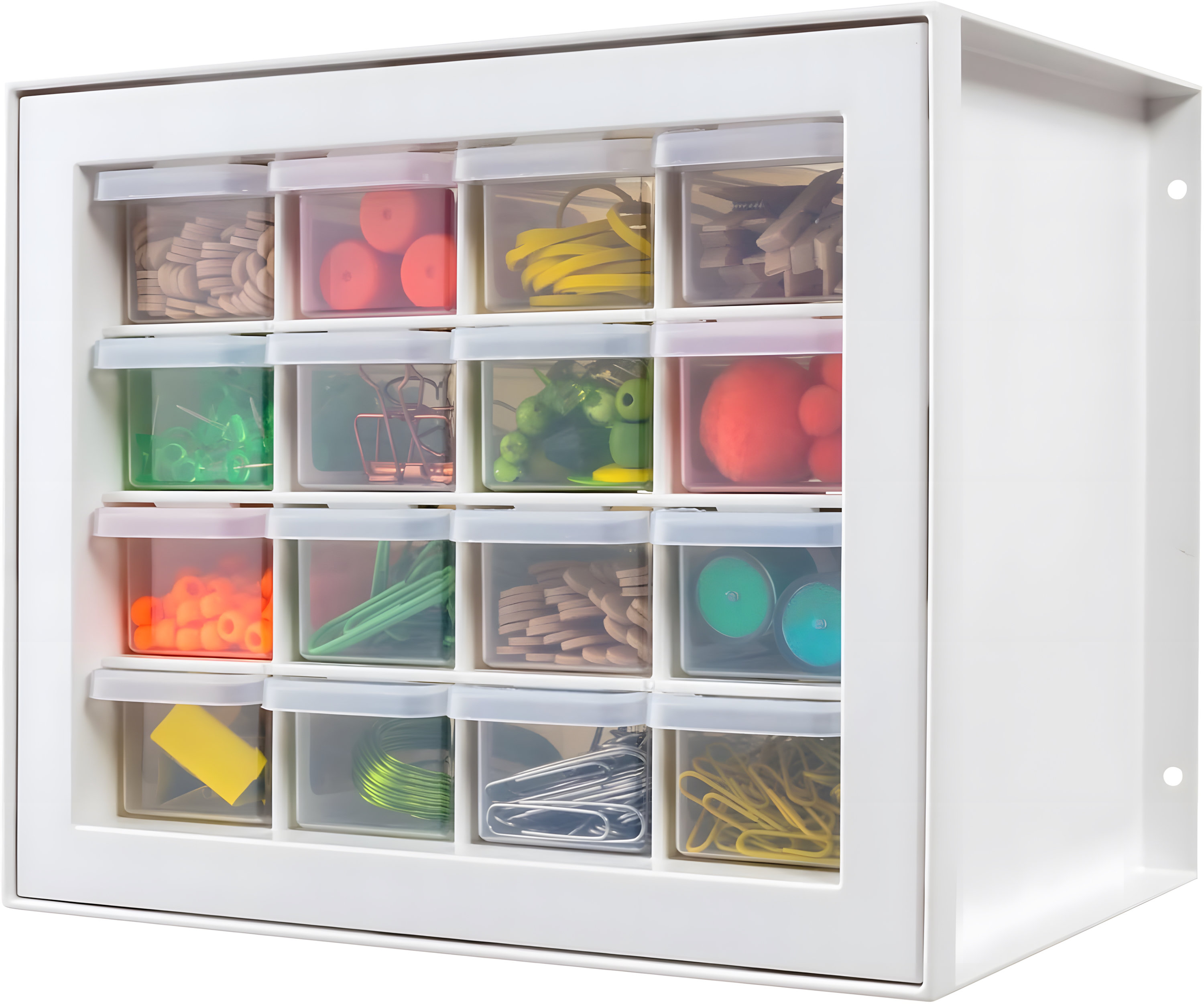Latitude Run® 16-Drawer Stackable Hardware Organizer, Wall-Mountable ...