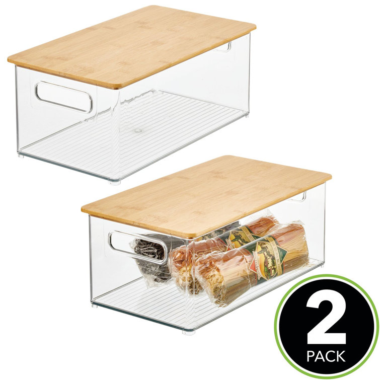 mDesign Plastic Stackable Storage Organizer Bin w/ Handles, 2 Pack ...