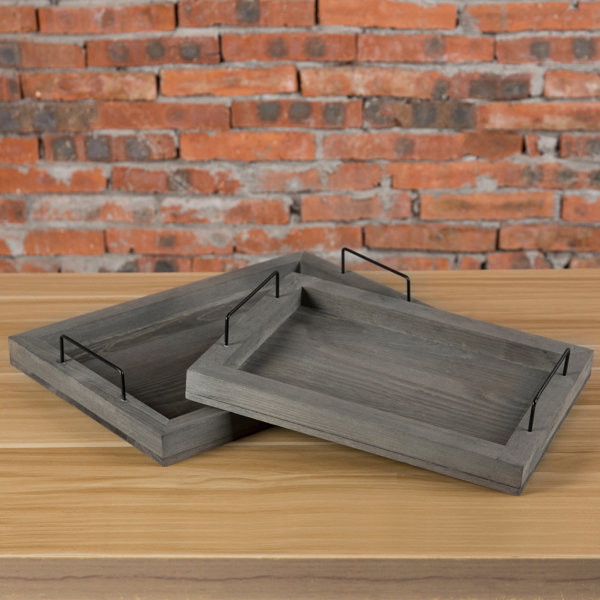 Laurel Foundry Modern Farmhouse Cheung Rustic Solid Wood Tray Set ...