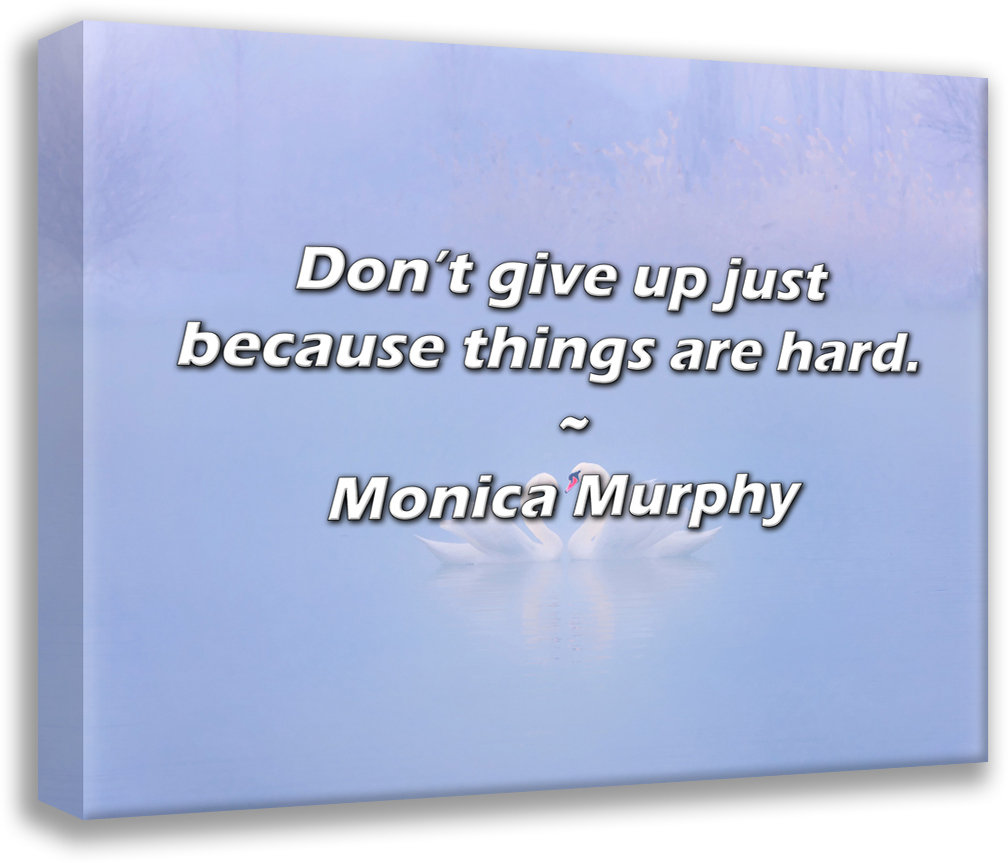 Trinx Monica Murphy Quote: Don’t give up just because things are hard ...