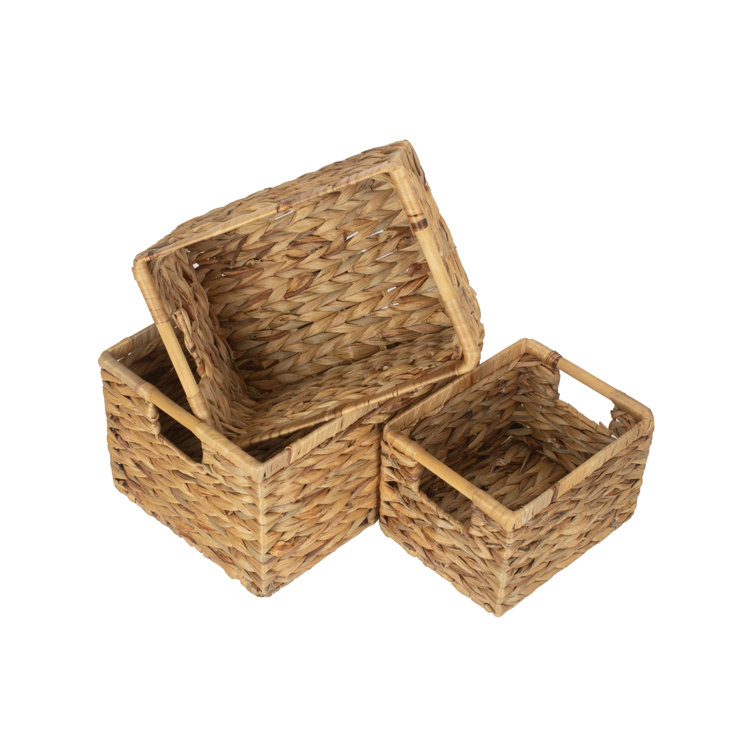 Bay Isle Home Water Hyacinth Wicker 3 Piece Storage Basket Set ...