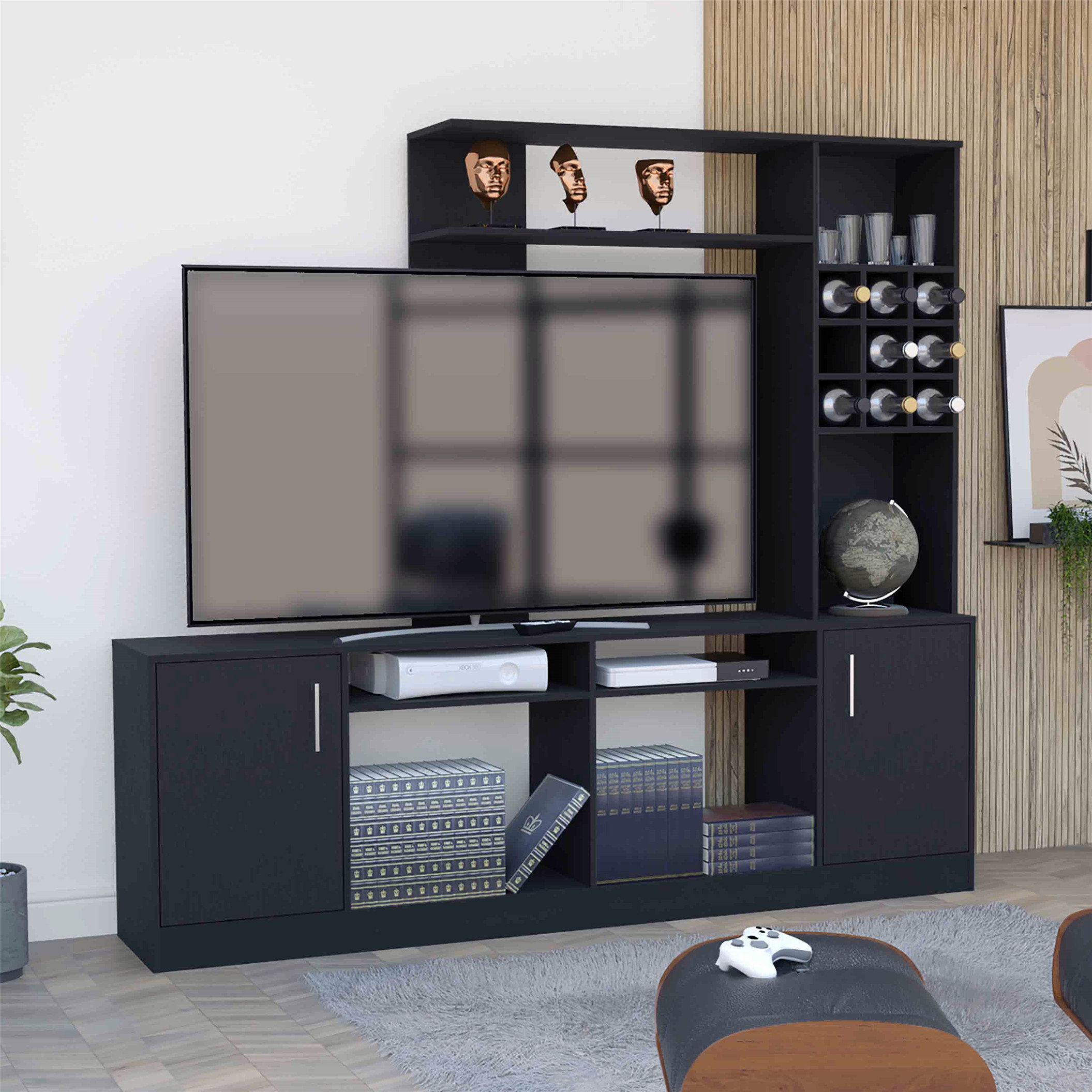 Latitude Run® Versatile Entertainment Center with Multiple Shelves and ...