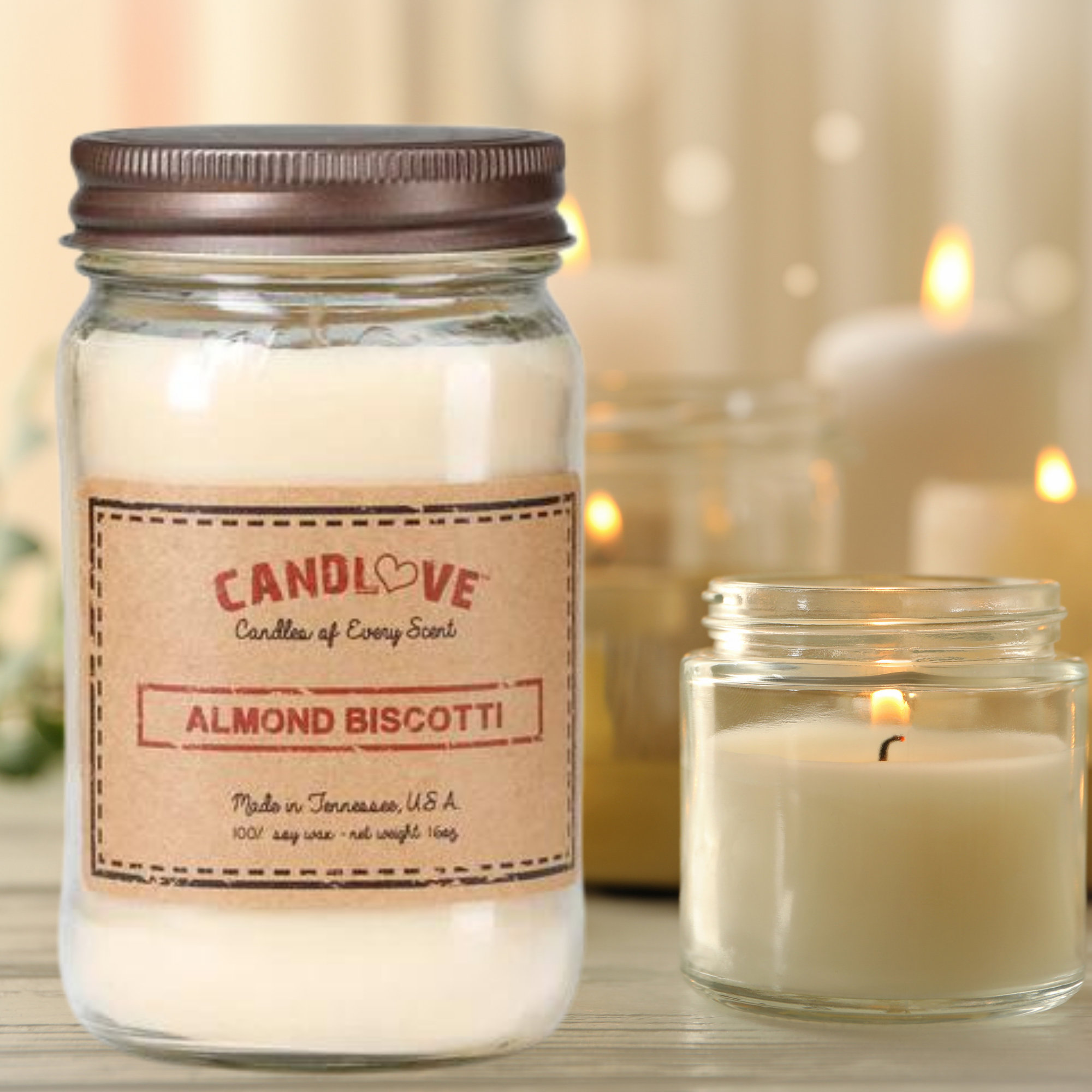 FizzIt Candlove Almond Buscotti Soy Candle - Handmade, Long Burning ...