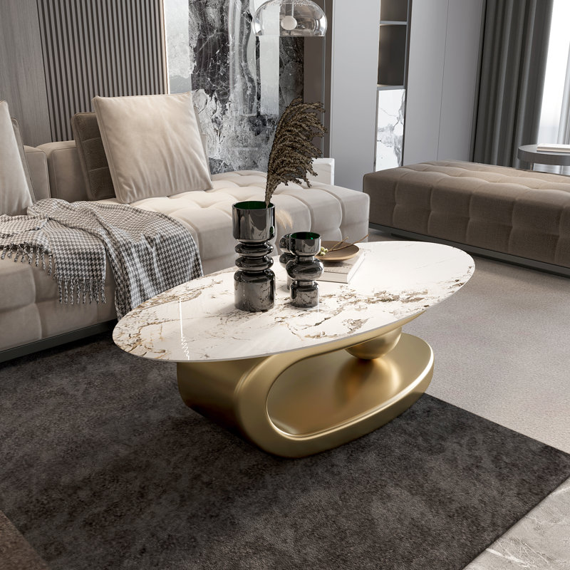 Mercer41 Liliane 51.18'' Pandora Contemporary Oval Coffee Table With ...