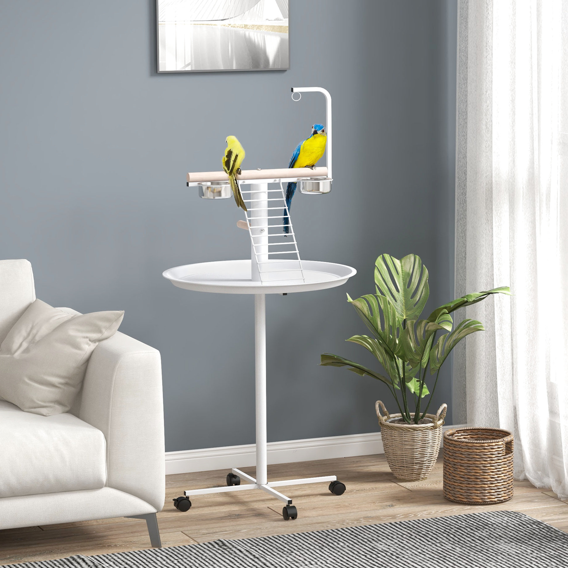 Archie & Oscar™ White Parrot Perch Stand For Joyous Occasions - With ...