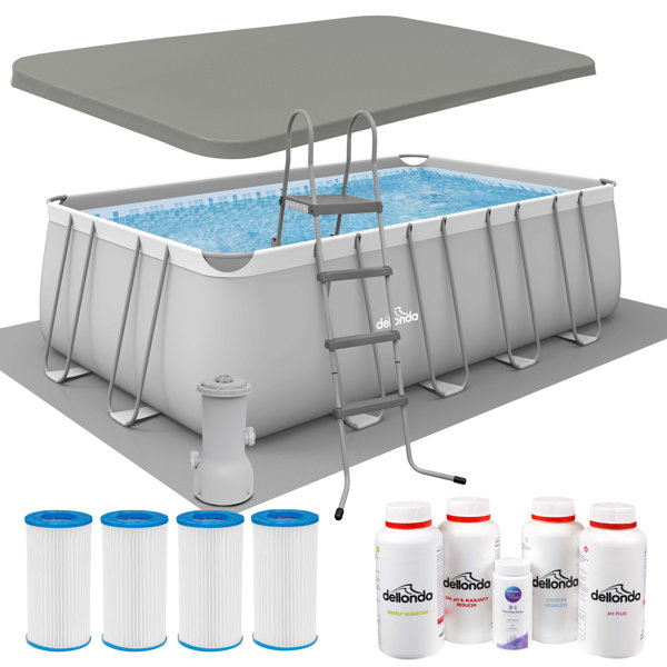 Dellonda 4 ft. x 18 ft. x 10 ft. Plastic Frame Set Pool | Wayfair.co.uk