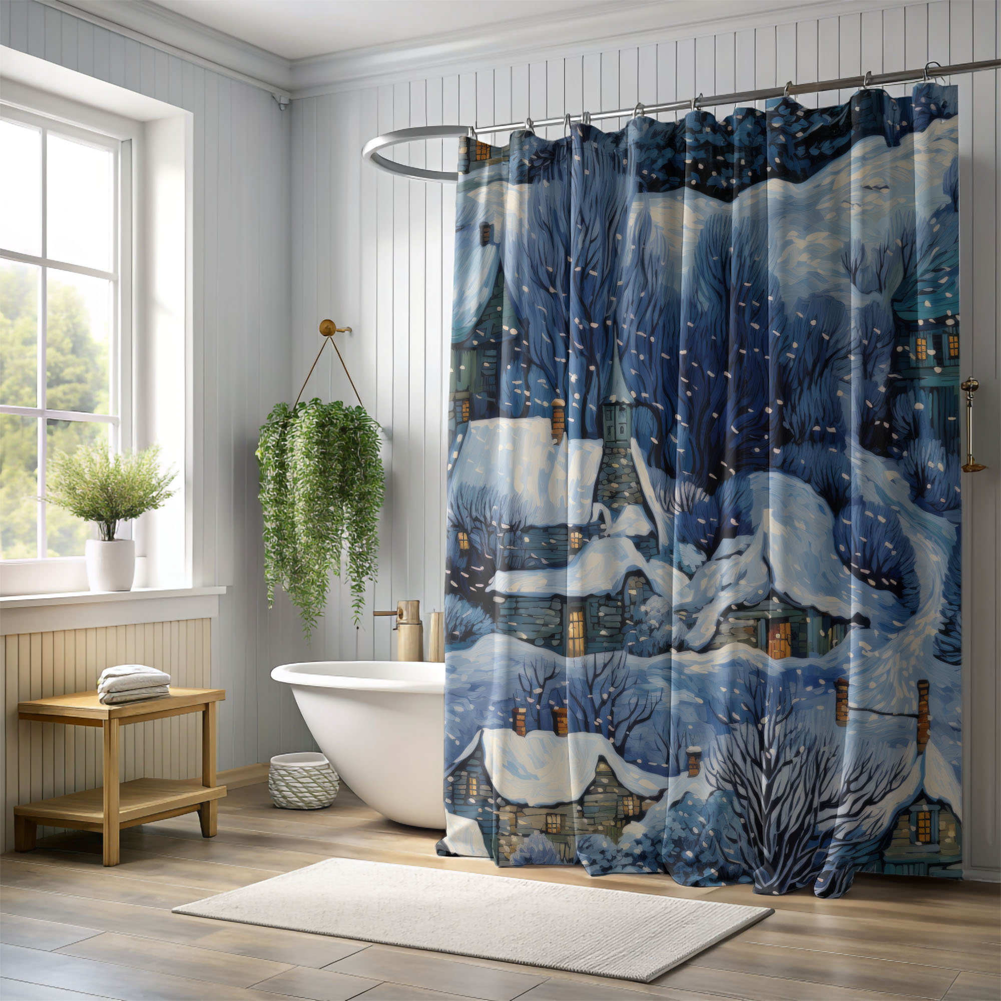 Ivy Bronx Icy Sunrise - Premium Shower Curtain | Wayfair
