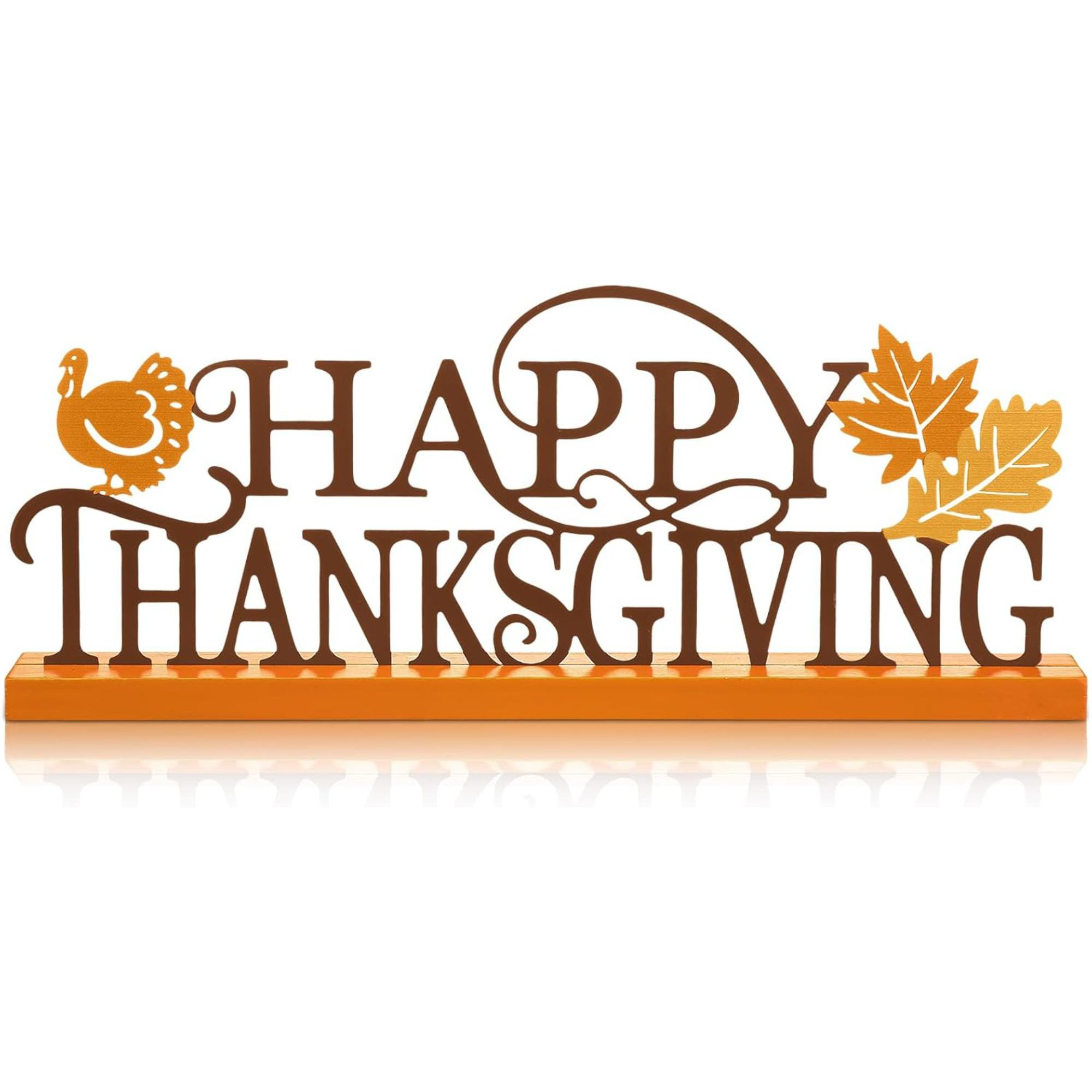 The Holiday Aisle® Happy Thanksgiving Table Decor Farmhouse Tabletop ...