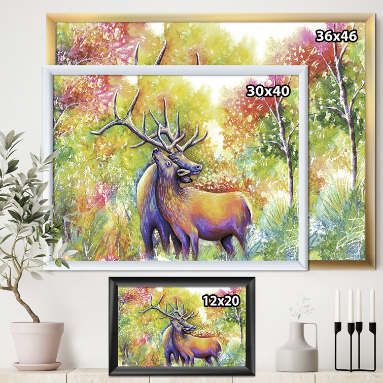 East Urban Home " Hugging Elk Love " on Canvas - Wayfair Canada