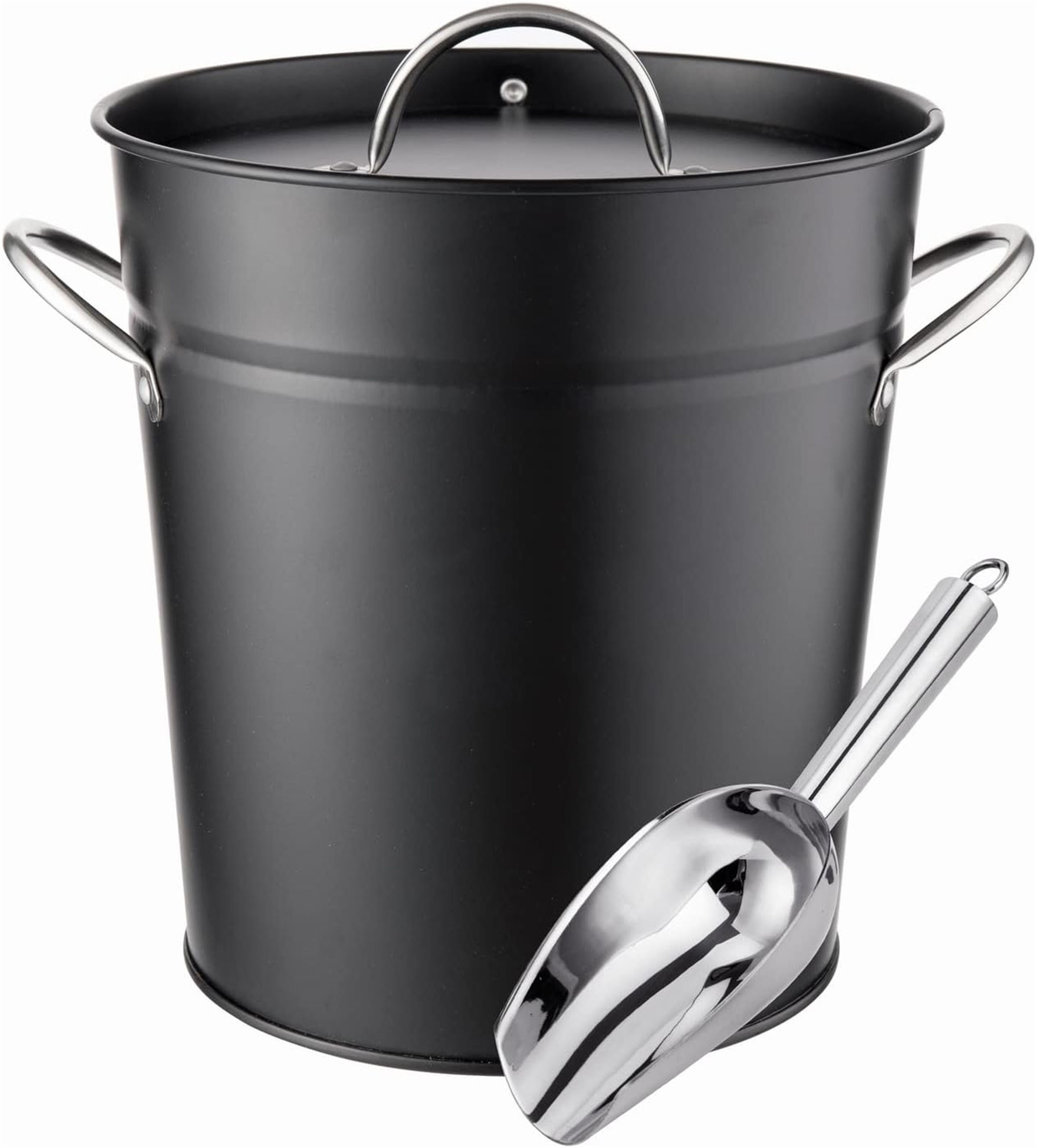 House of Hampton Ice Bucket with Scoop - Stainless Steel Bucket with ...