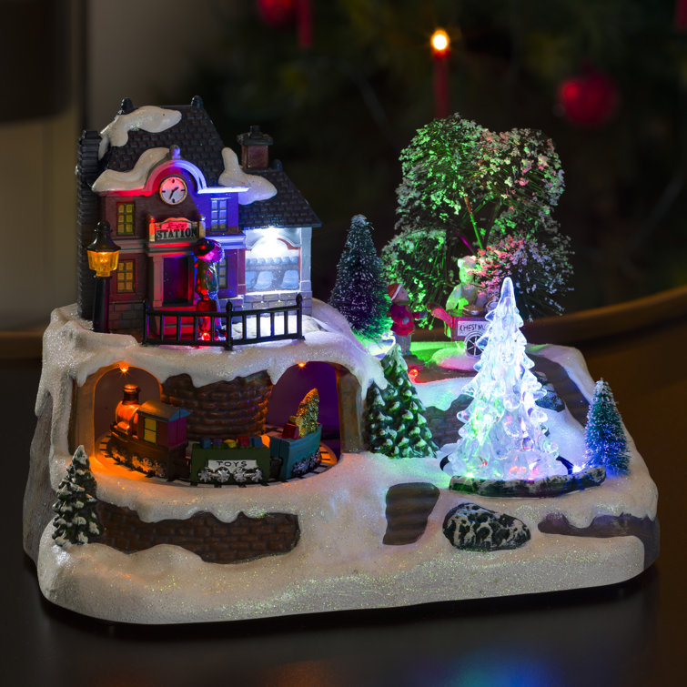 Konstsmide LED Christmas Village with Animated Train and LED Tree ...