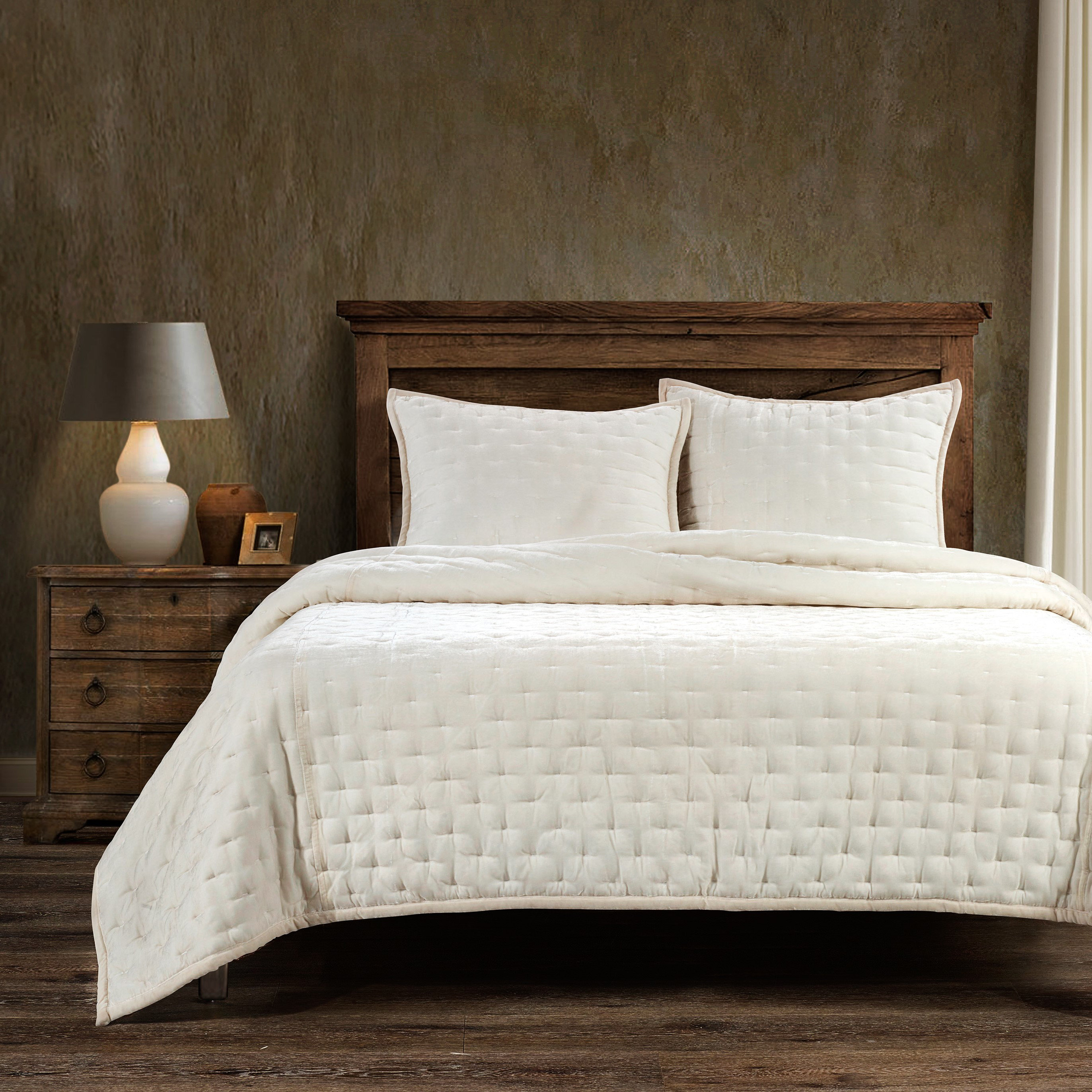 HiEnd Accents Stella Faux Silk Velvet Classic Chic Modern Rustic ...