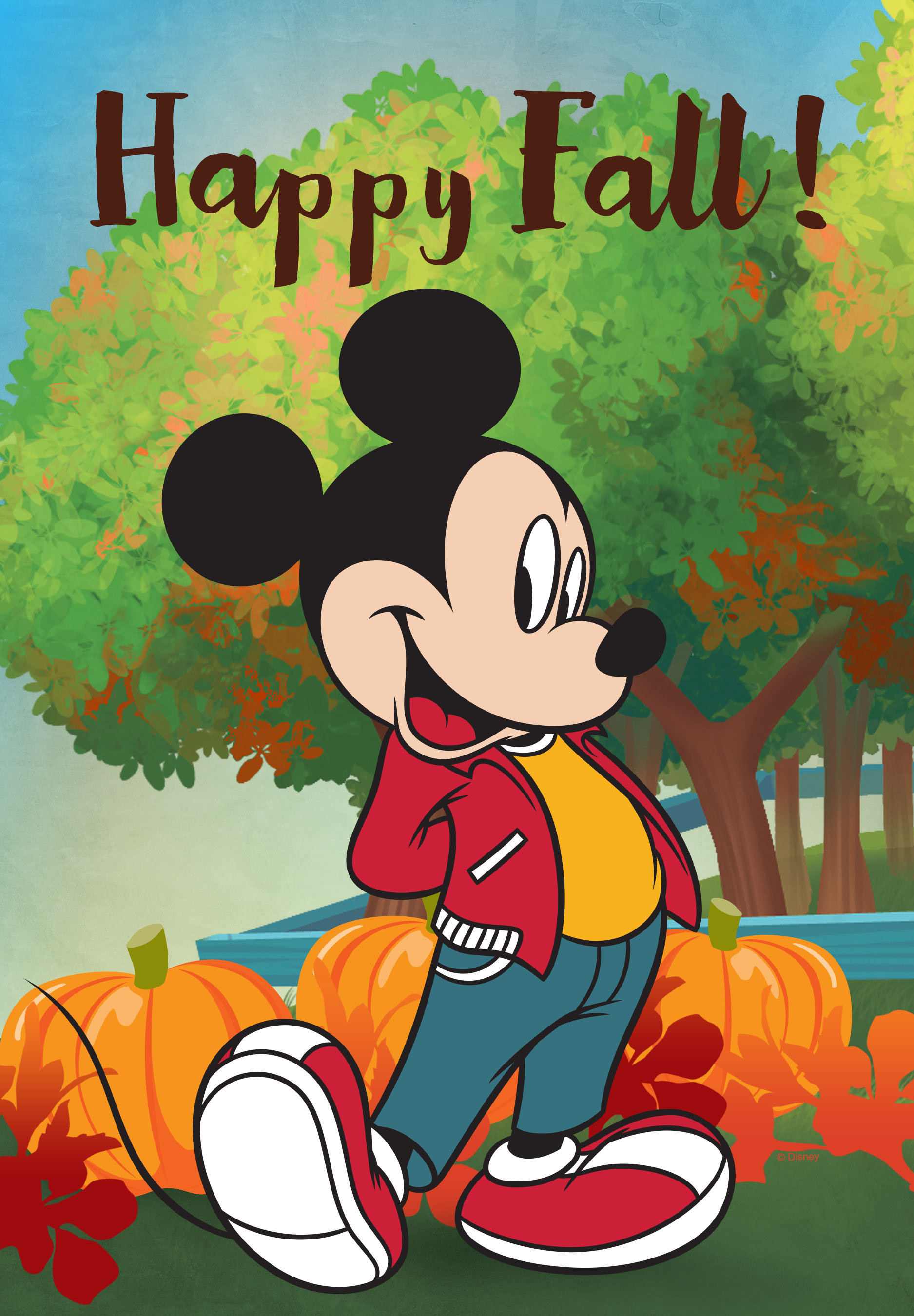 Back Yard Glory Disney Happy Fall Pumpkin Patch Mickey Garden Flag, 12. ...