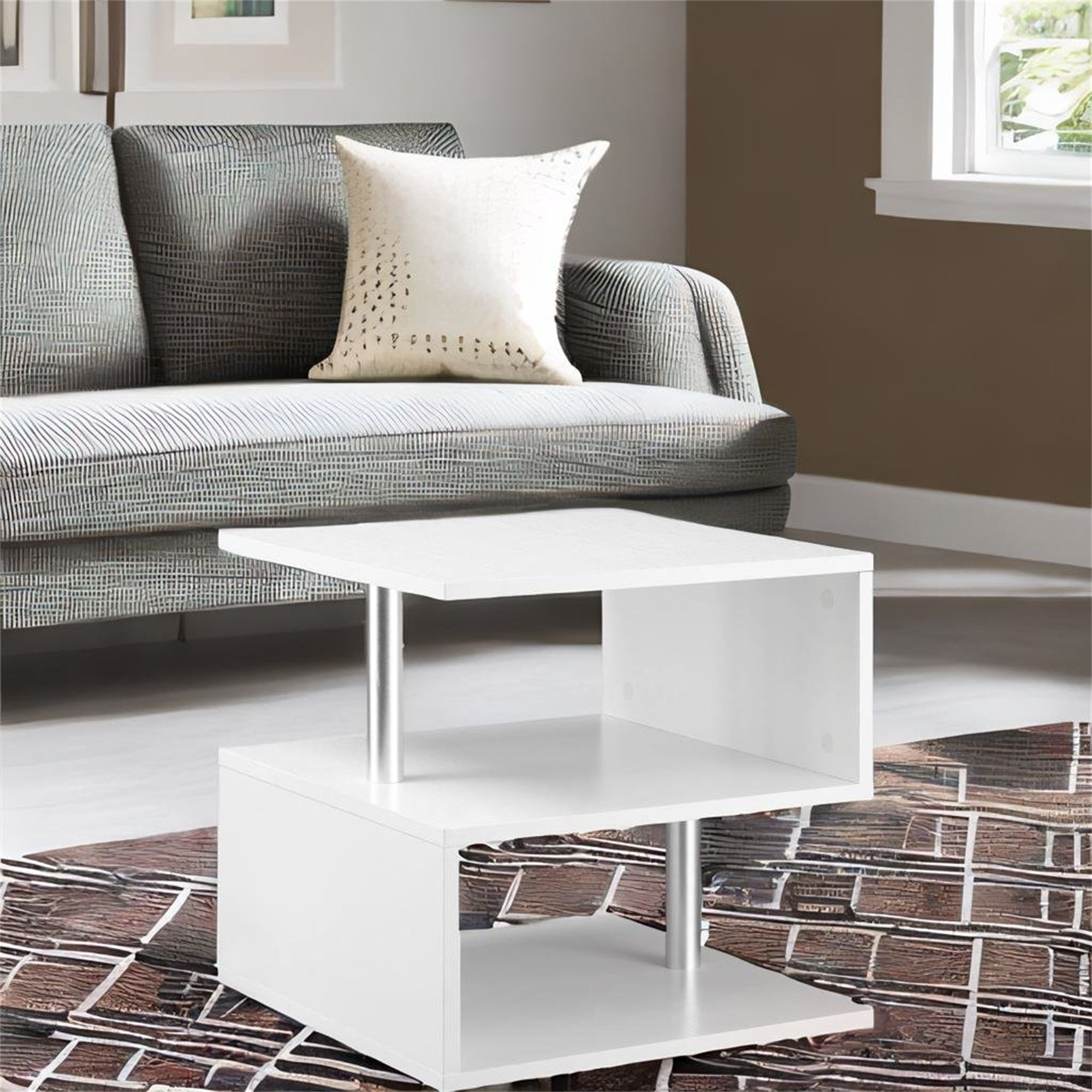 BESTCOSTY Modern End Table, Accent Side Table, S-shaped Coffee Table ...