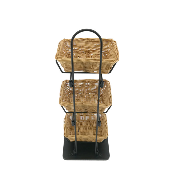 Bay Isle Home Mini 3 Tier Wicker Basket Organizer Stand for Tabletop ...