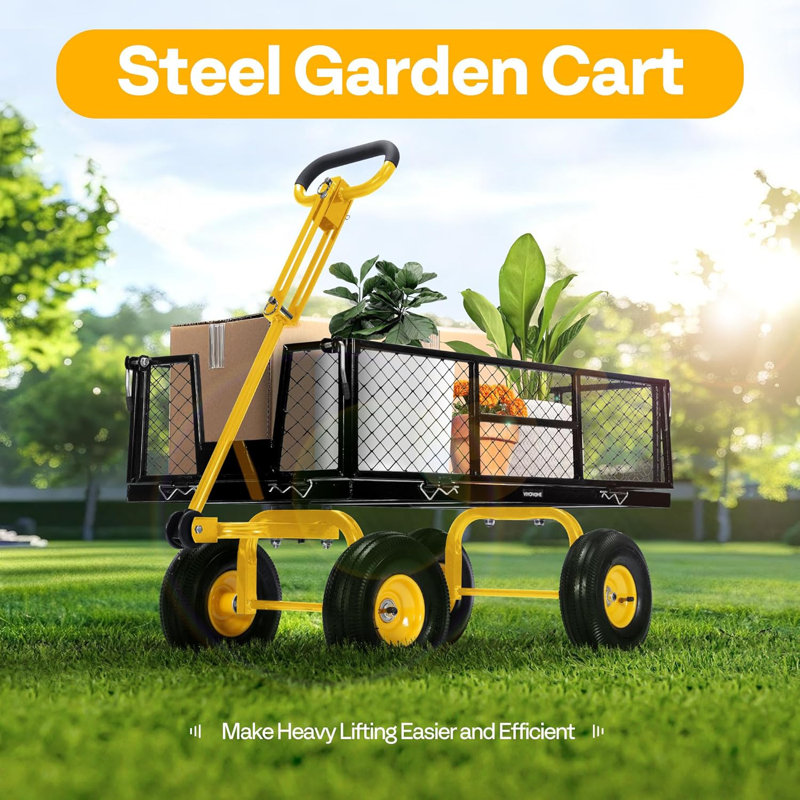 VIVOHOME Heavy Duty 900 LBS Capacity Steel Garden Wagon | Wayfair