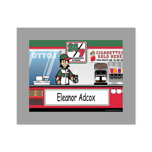 Printed Perfection Personalized Convenience Store Female Cartoon ...