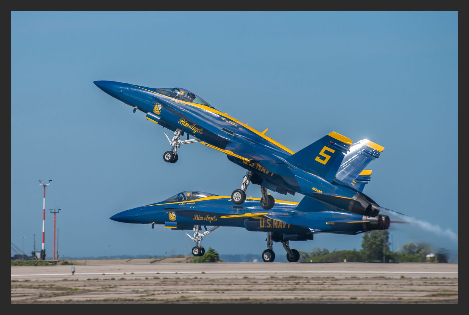Ebern Designs Blue Angels Airplane Stunt Group Framed On Poster Paper ...