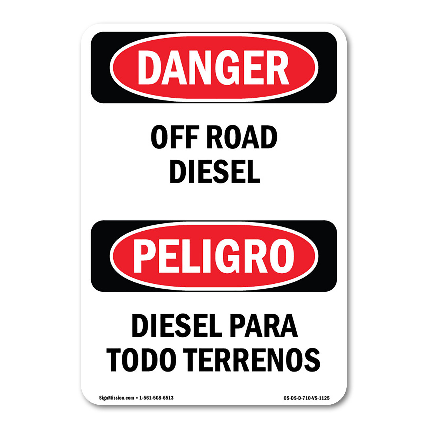 SignMission Off Road Diesel Bilingual Decal Set of 10 5" X 3.5 ...