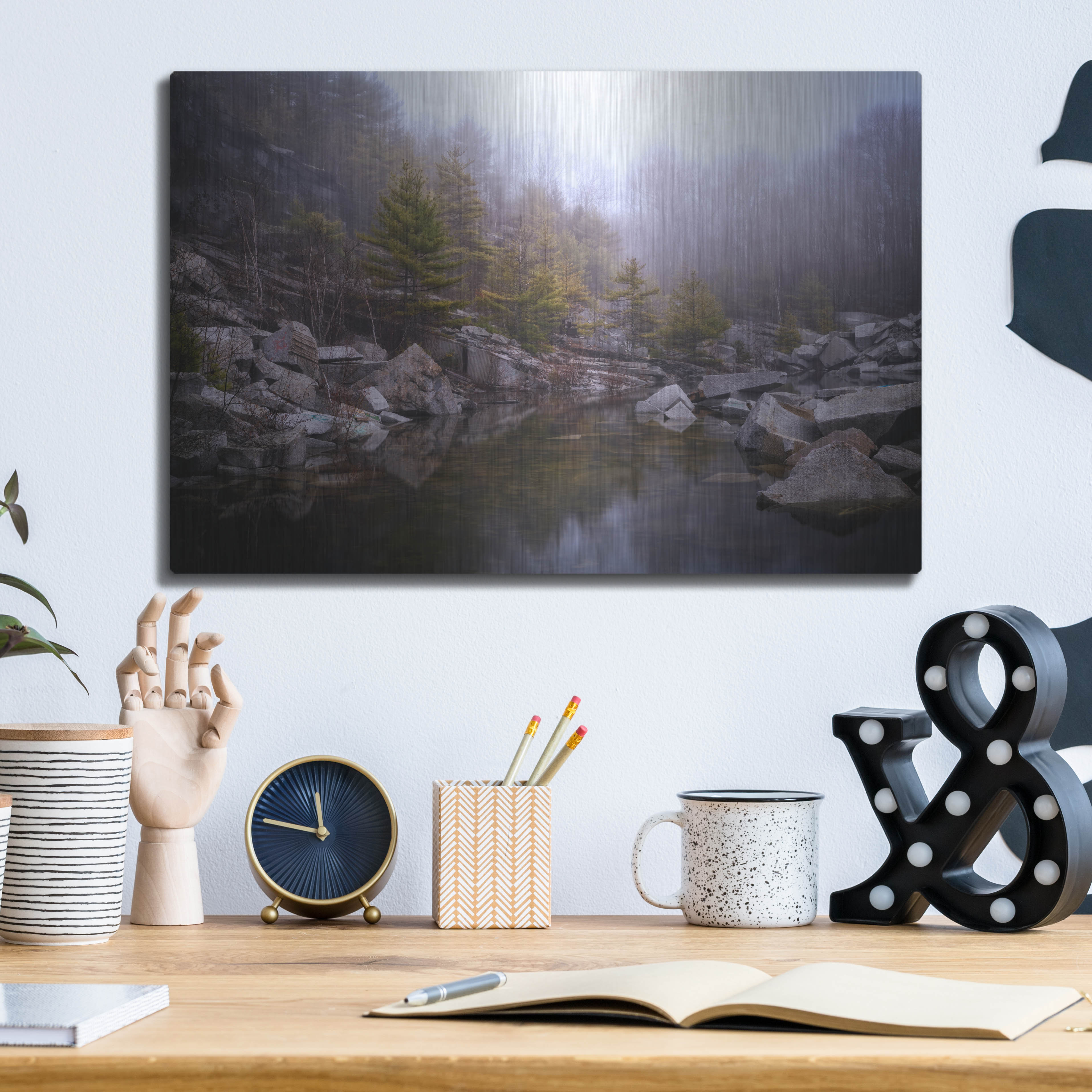 Millwood Pines 'Misty Morning At Mount Waldo' by Rick Berk Metal Wall ...