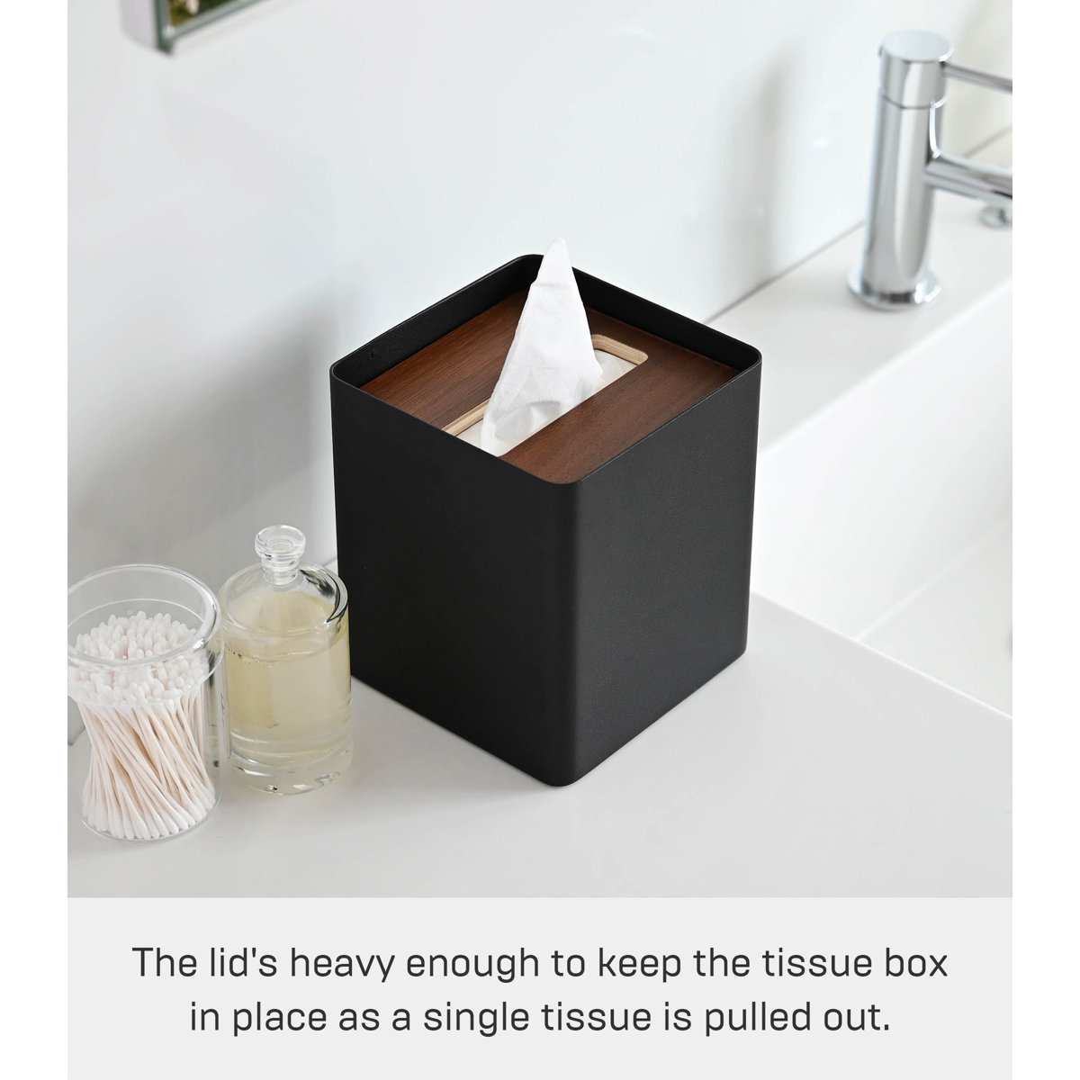 Yamazaki Home Square Reusable Tissue Box Cover Metal Container Case ...