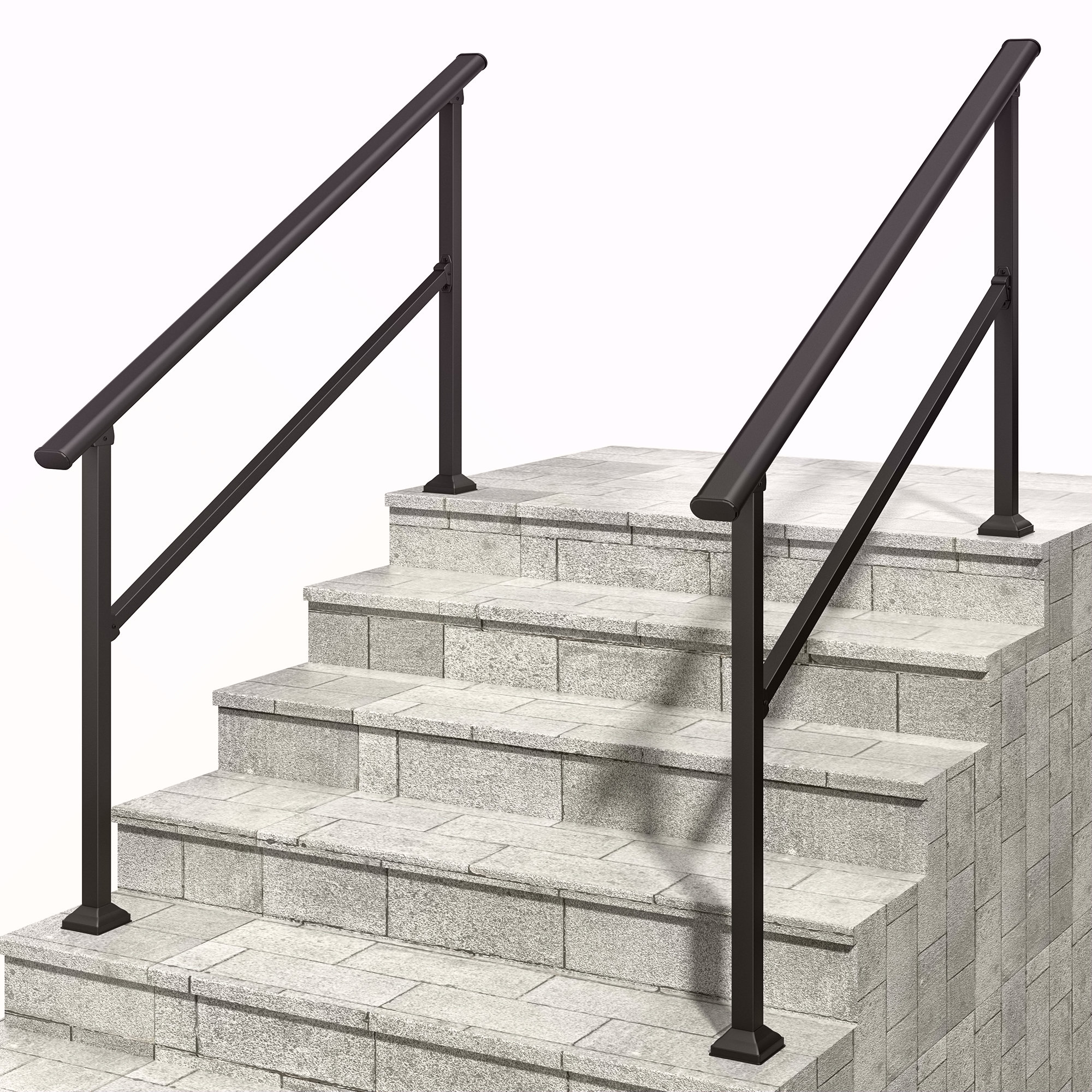 FOSHANZHENGONG Hand Rails For Outdoor Steps, 1-2 Step Handrail 2 Pack ...