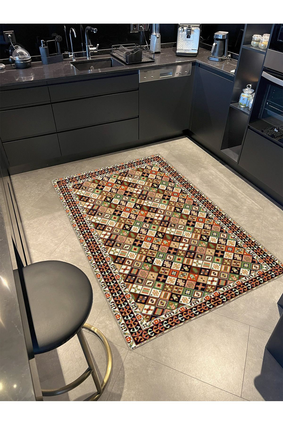 Wildon Home® Mini Rectangle Pattern Woven Base Washable Rug | Wayfair
