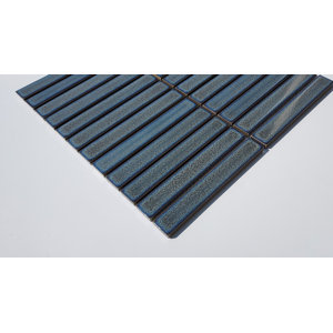 TheMosaicFactory 6" x 1" Straight Edge Porcelain Grid Mosaic Sheet Tile ...
