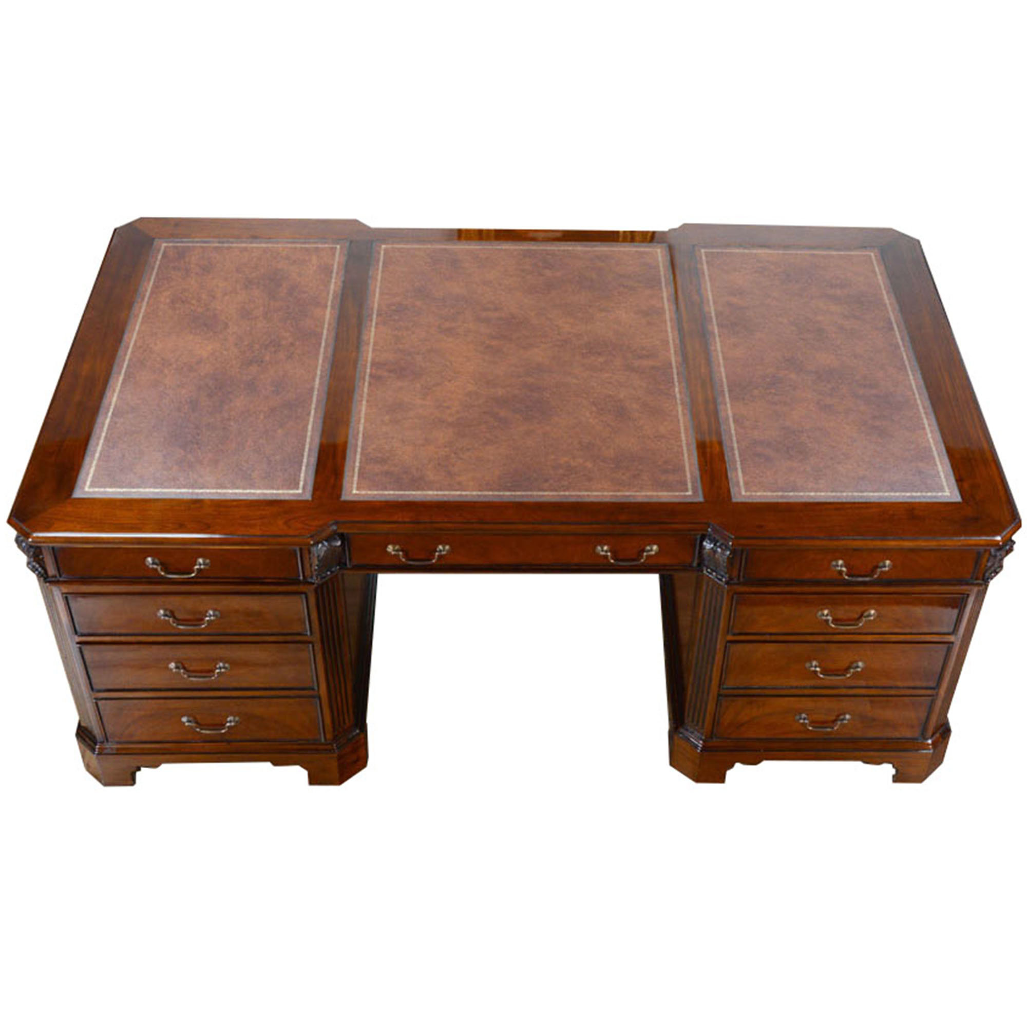Niagara Large Mahogany Partner Desk | Wayfair
