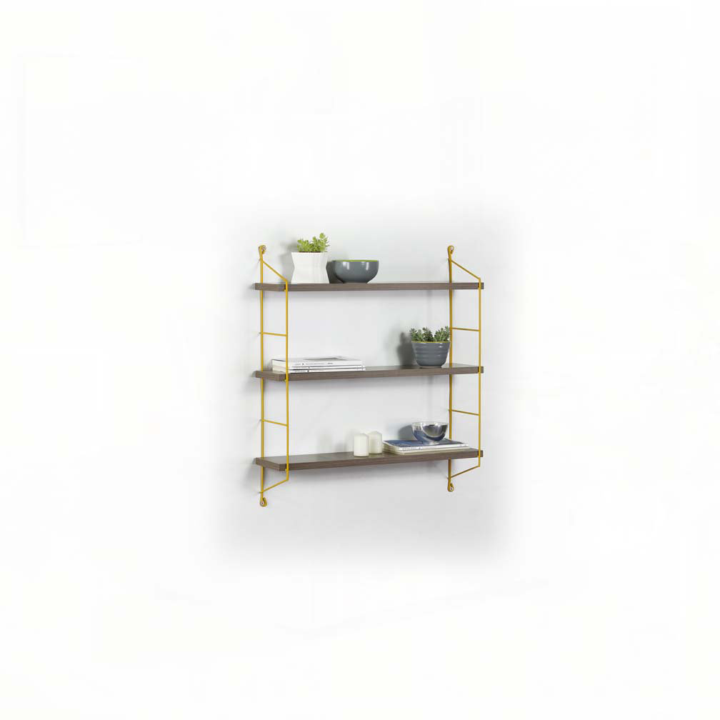 Mercer41 Triple Shelf, Walnut/Yellow - Wayfair Canada
