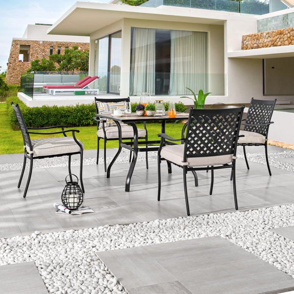 Canora Grey Rusi 4 - Person Square Outdoor Dining Set with Cushions ...