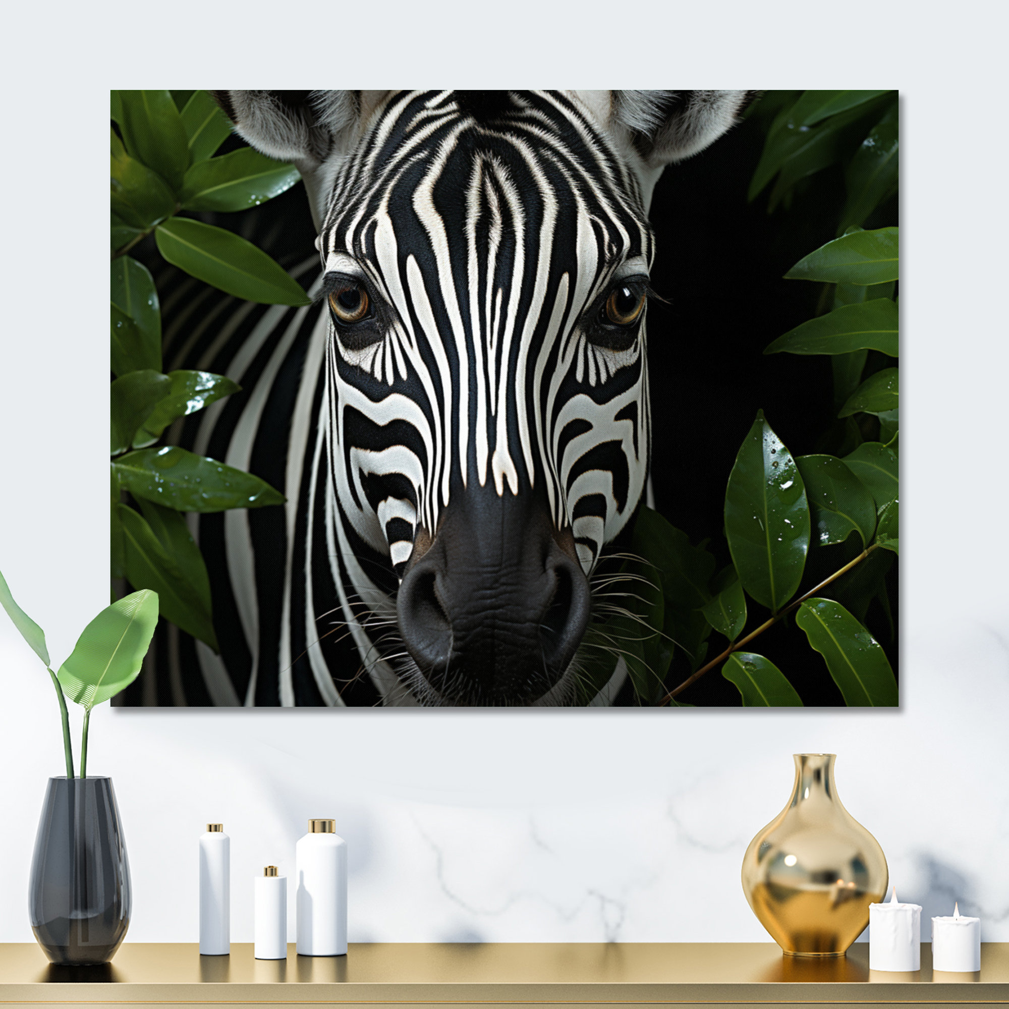 Hokku Designs Striking Zebra Patterns III - Animals Zebra Metal Wall ...