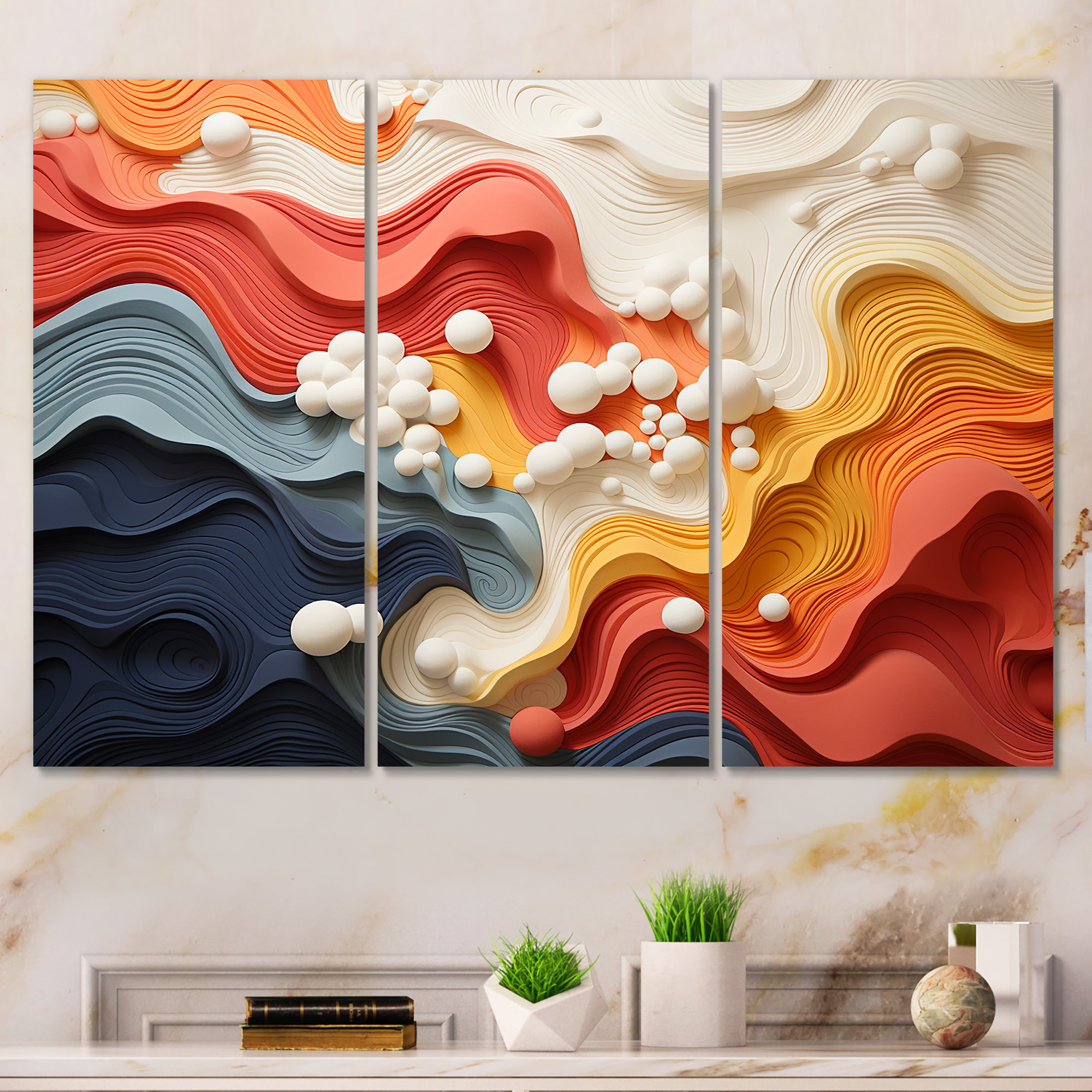 Ivy Bronx Colorful Ripple Harmony Elegance I - Abstract Wall Art Print ...