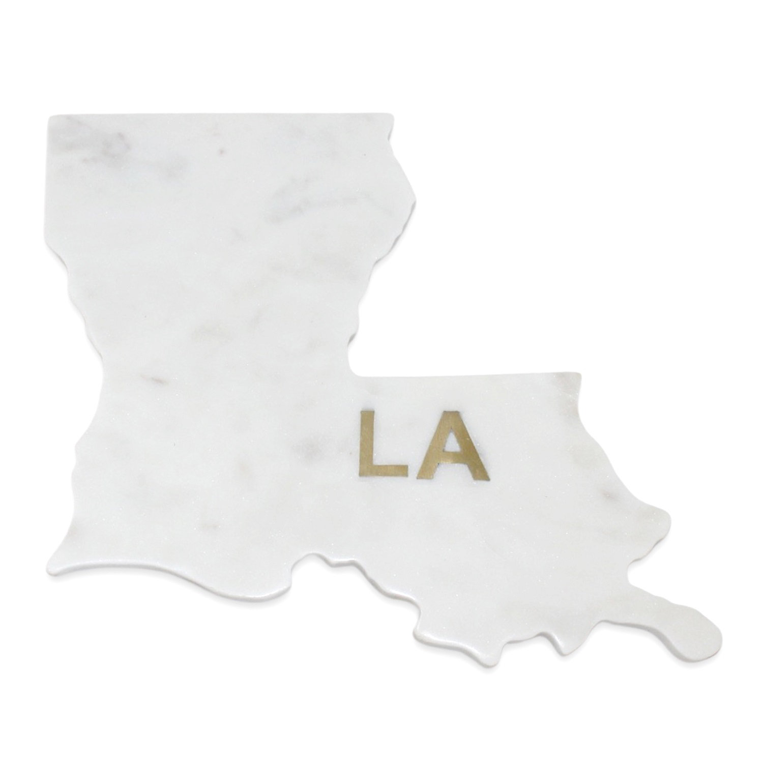 BIDKhome Lg Polished Marble "Louisiana" Cutting Board W/Brass State ...